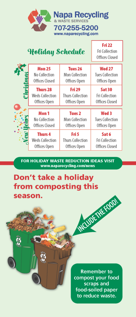 Holiday Schedule - Napa Recycling